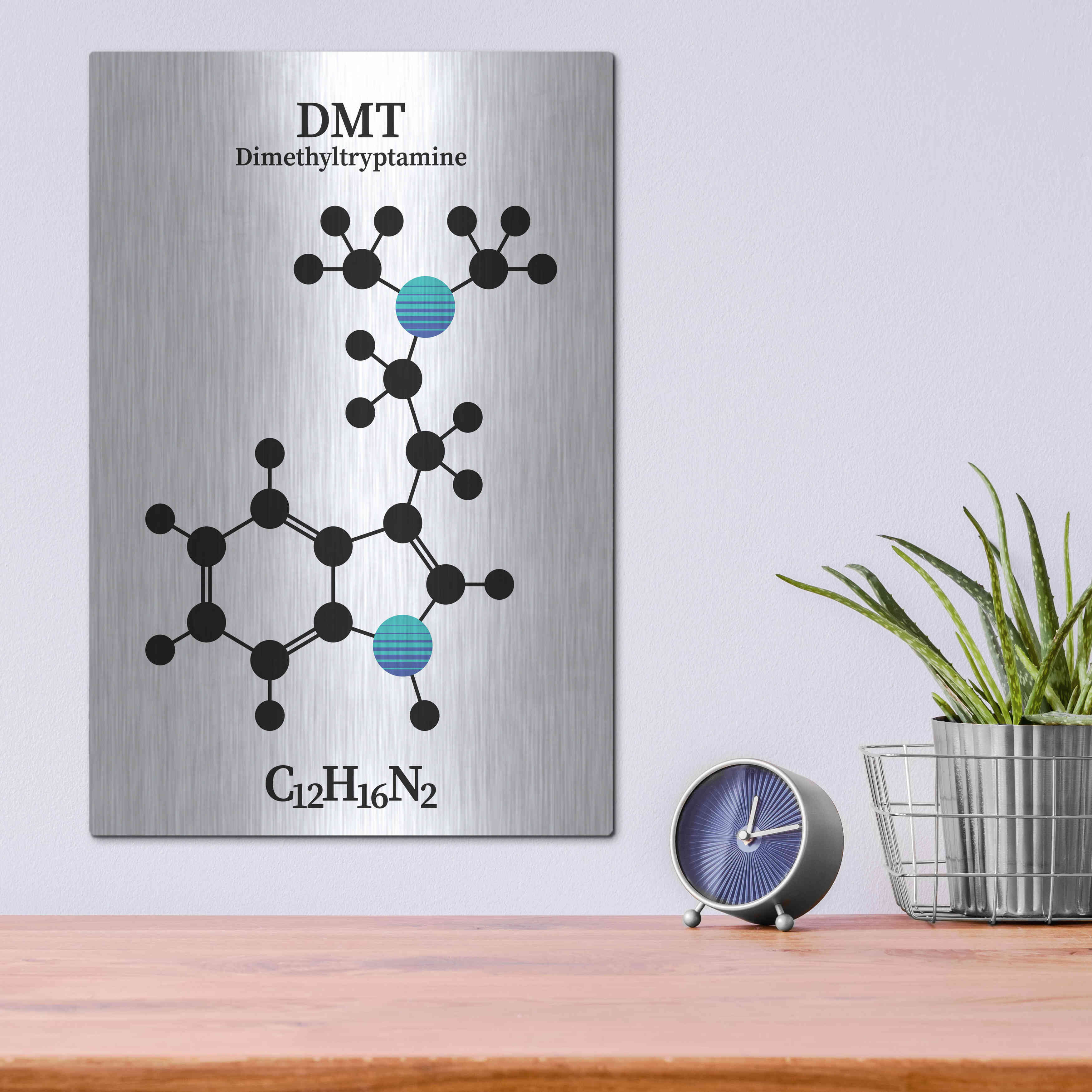 Latitude Run® 'DMT Molecule 2' by Luxe Portfolio, Metal Wall Art, 12"x16" - Wayfair Canada